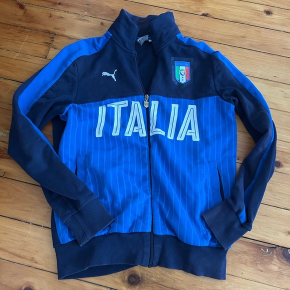 Puma | Shirts | Puma Italia Fanwear Track Jacket 2617 Navy Small | Poshmark